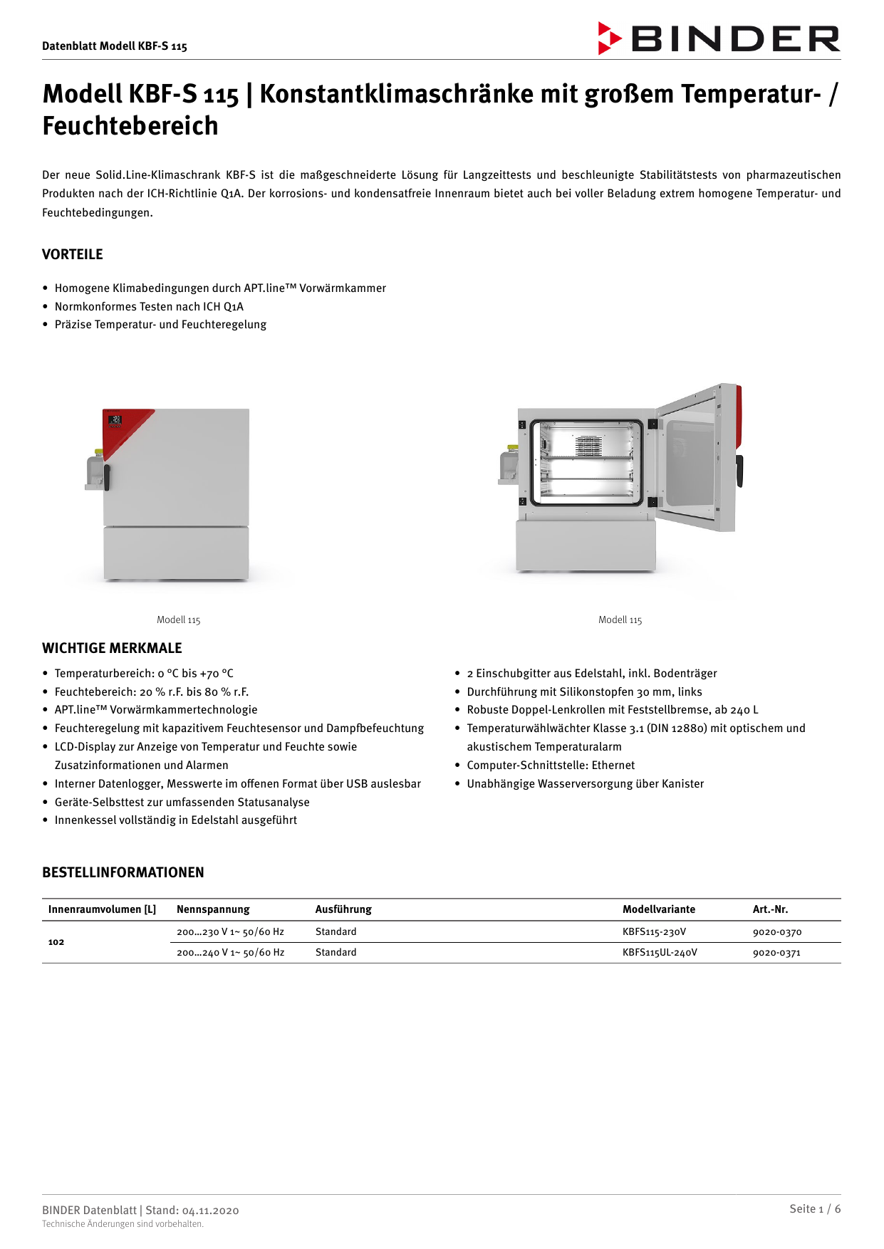 Binder KBF-S 115 Datasheet | Manualzz