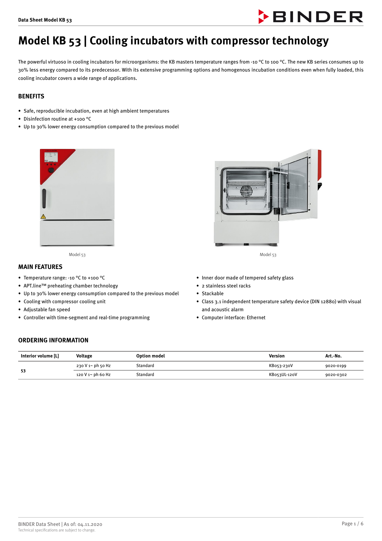 Binder KB 53 Datasheet | Manualzz