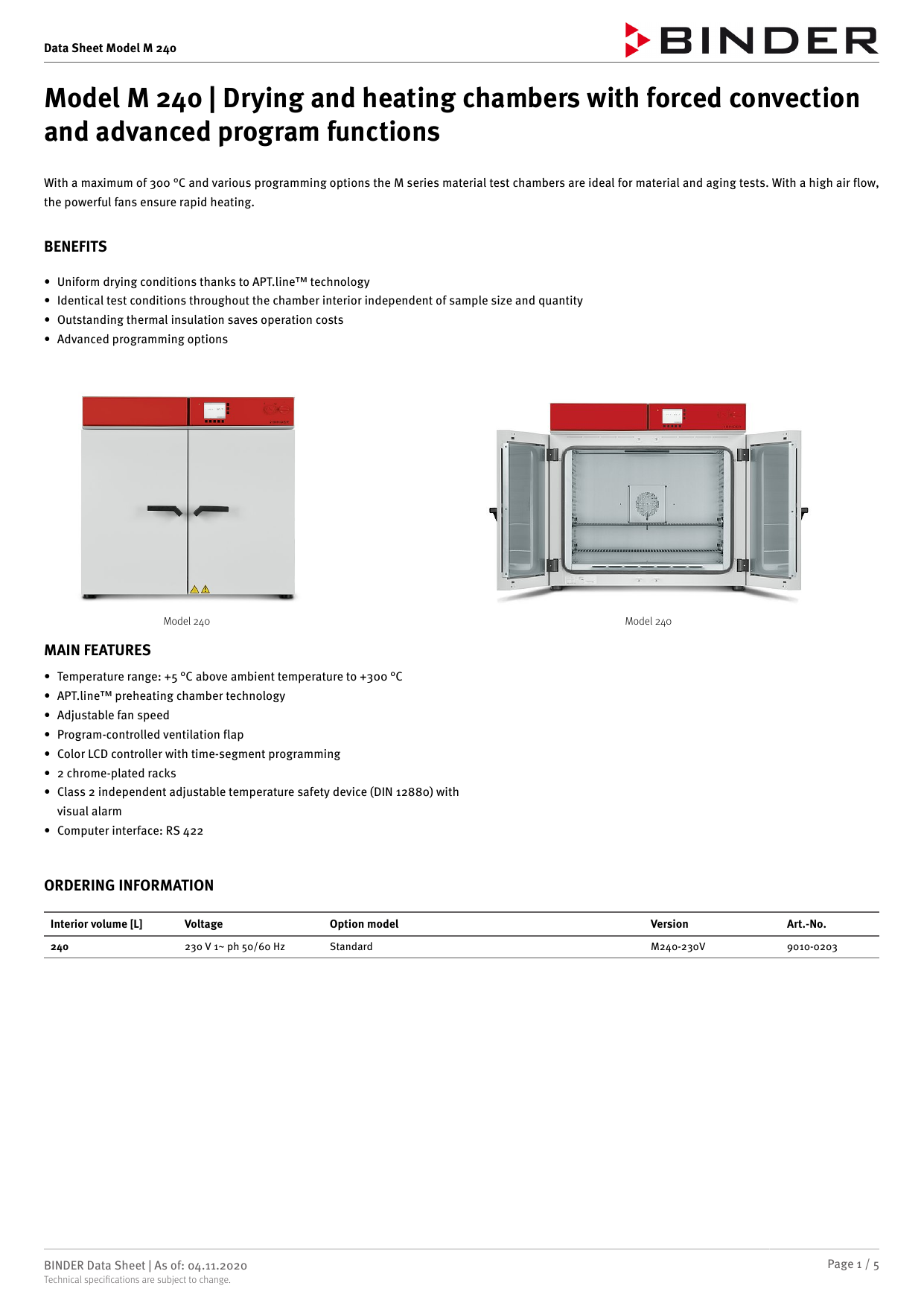 Binder M 240 Datasheet | Manualzz
