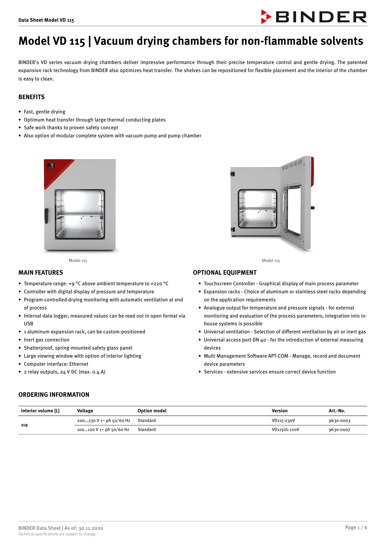 Binder VD 115 Datasheet | Manualzz