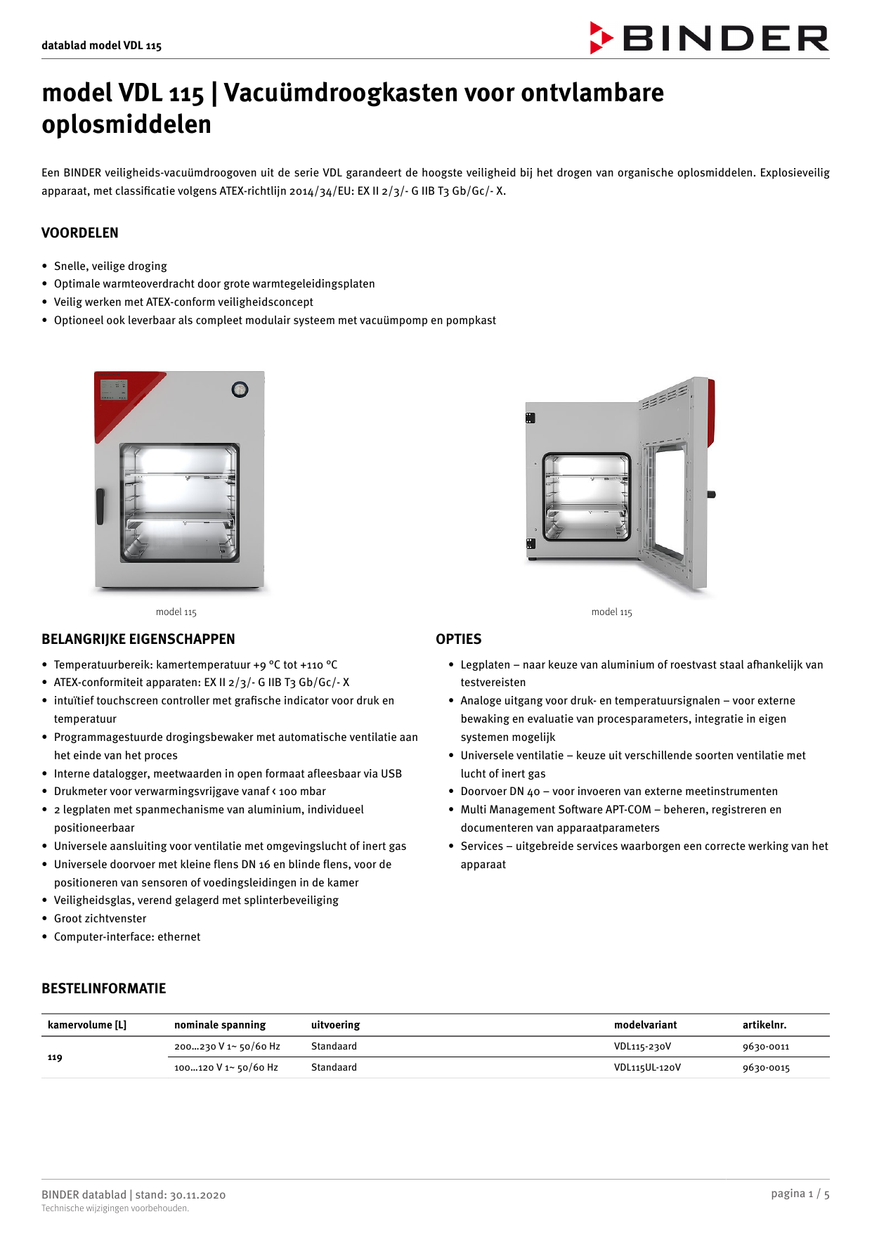 Binder VDL 115 Datasheet | Manualzz