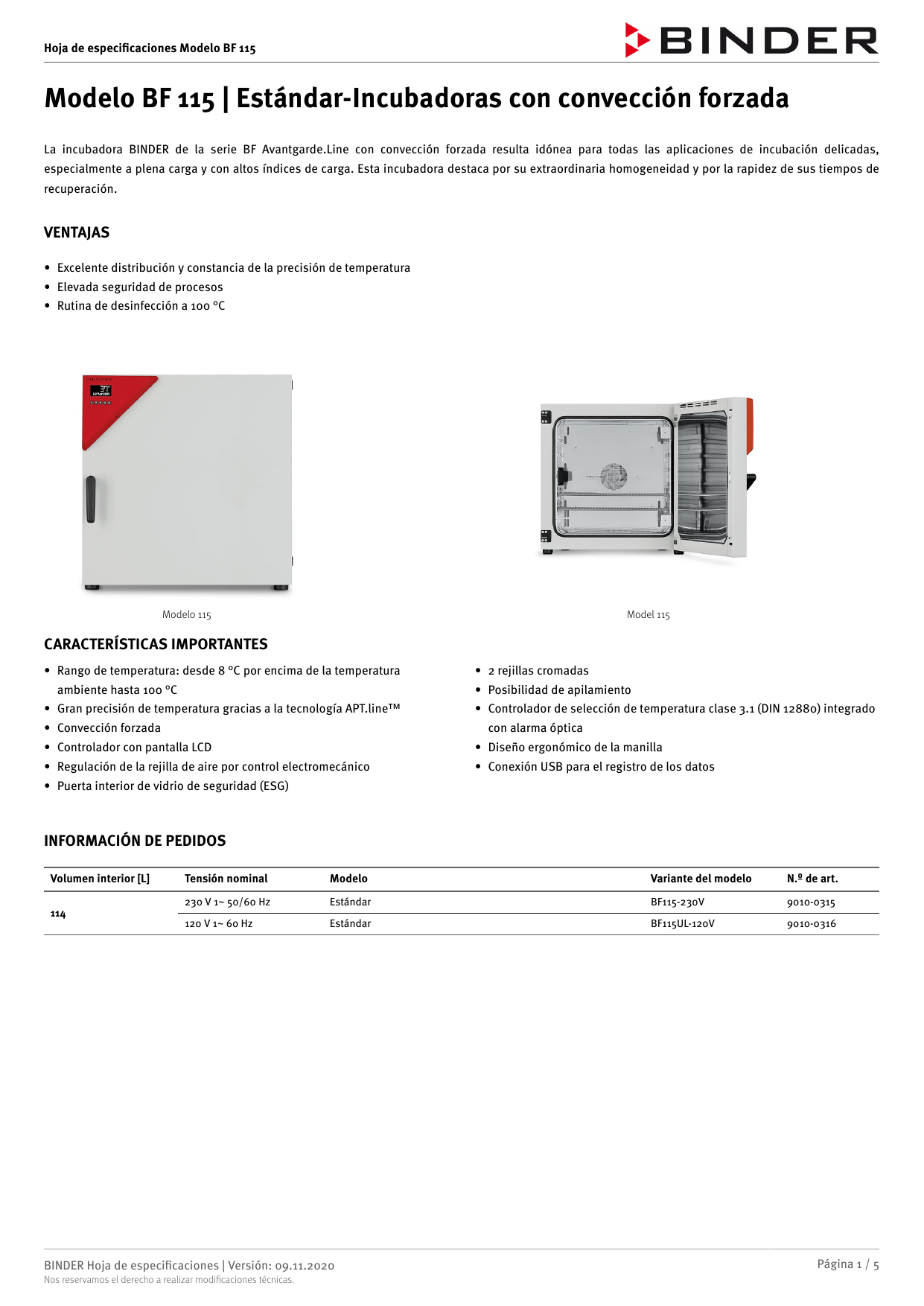 Binder BF 115 Datasheet | Manualzz