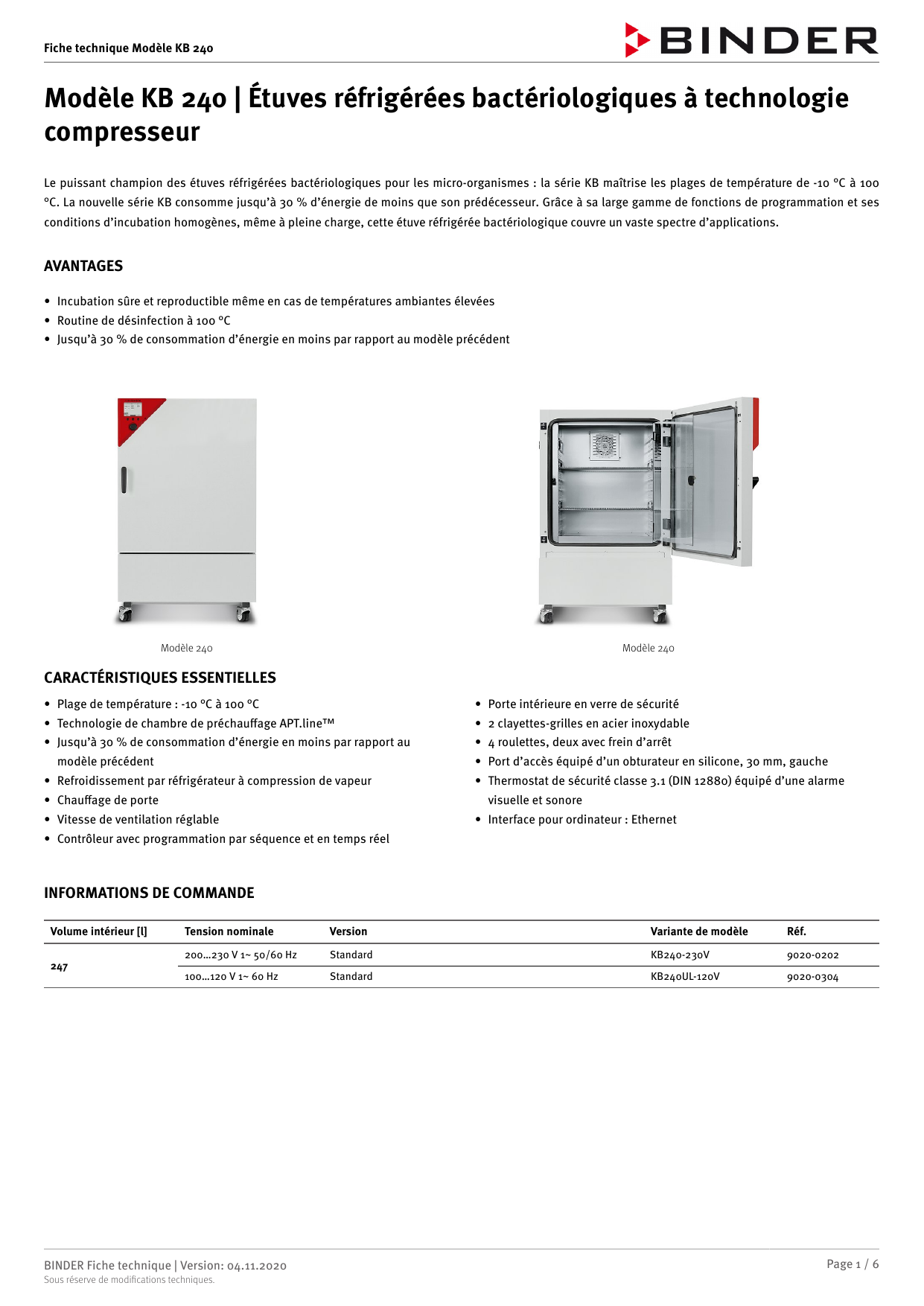 Binder KB 240 Datasheet | Manualzz
