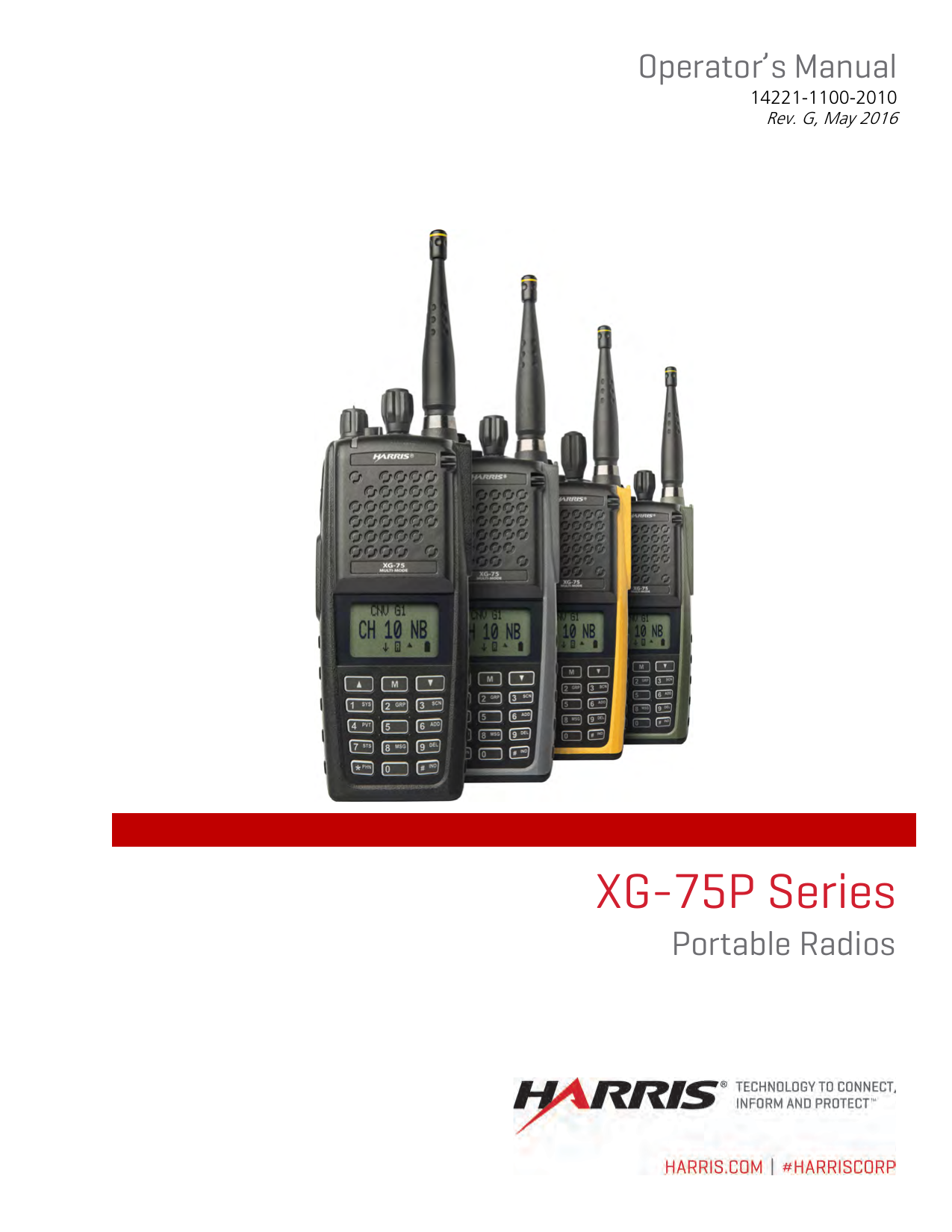 Harris XG-25P Series, XG-75 SERIES Operator's Manual | Manualzz