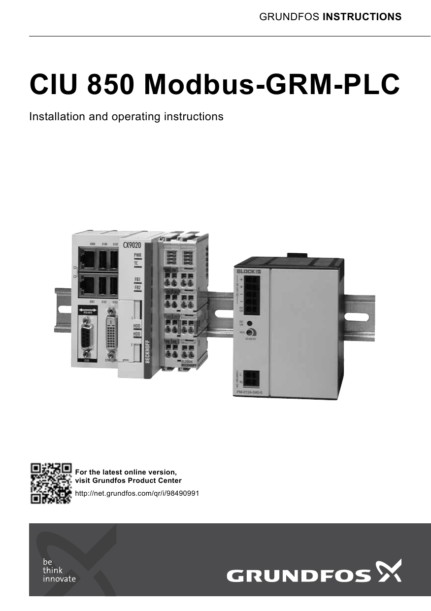 Grundfos CIU 850 Installation And Operating Instructions Manual | Manualzz