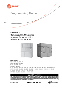 Trane IntelliPak SIWG-025 - Programming Manual, User manual