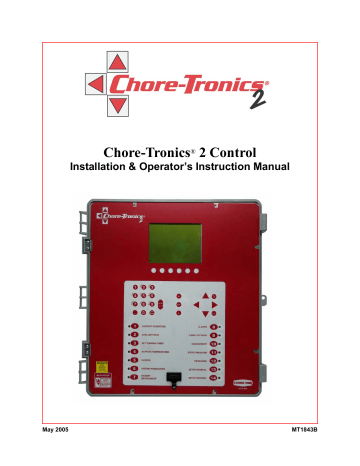 Chore-Time MT1843B CHORE-TRONICS® 2 Control Installation & Operator's ...