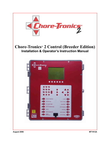 Chore-Time MT1912A CHORE-TRONICS® 2 Control Installation and Operators ...