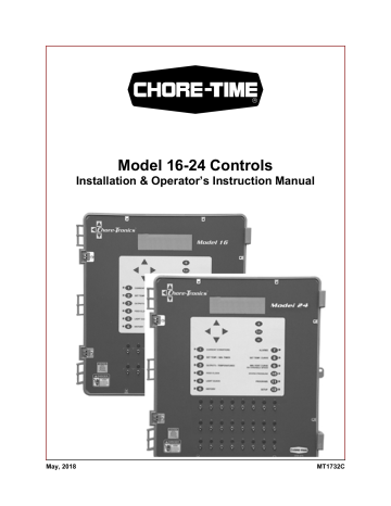 Chore-Time MT1732C CHORE-TRONICS® Model 16 - 24 Controls Installation ...