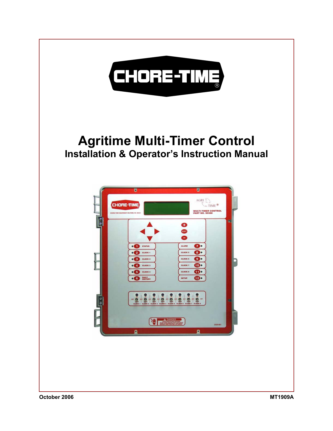 Chore-Time MT1909A AGRI-TIME® Multi-Timer Control Installation and ...