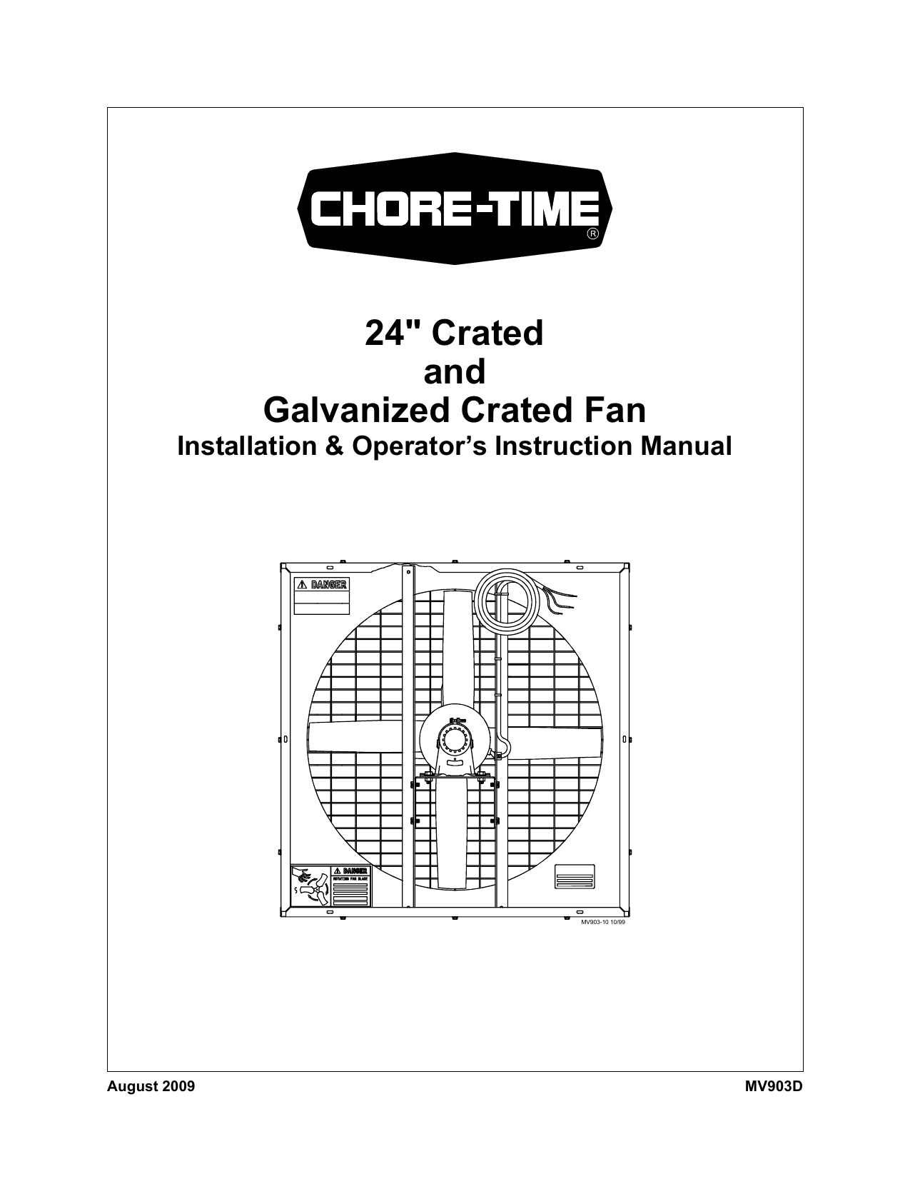 Chore-Time MV903D 24-Inch Crated & Galvanized Crated Fan Installation ...