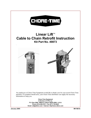 Chore-Time MV1861A LINEAR-LIFT™ Cable Instruction | Manualzz