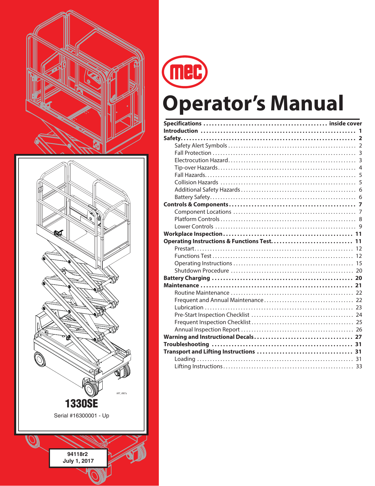 Mec 1330SE Micro - A92.6 Operating instrustions | Manualzz