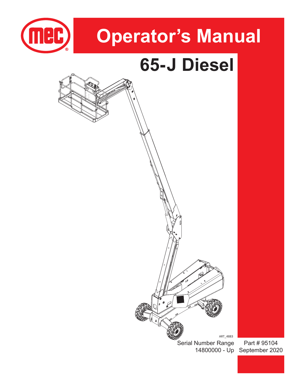 Mec 65-J Telescopic Diesel - A92.6 Boom Lift Operator Manual | Manualzz