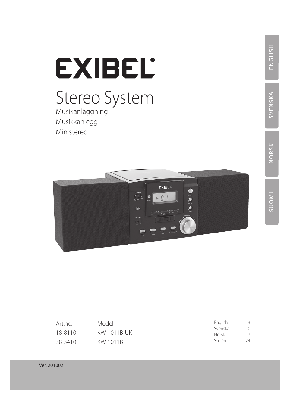 Exibel KW-1011B, KW-1011B-UK User manual | Manualzz