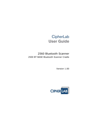 CipherLab 2500, 2560 Series User Manual | Manualzz