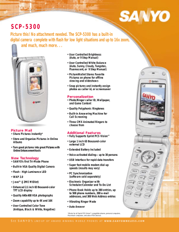 Sanyo SCP-5300 Specifications | Manualzz