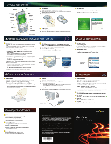 Palm Treo 800w Get Started | Manualzz