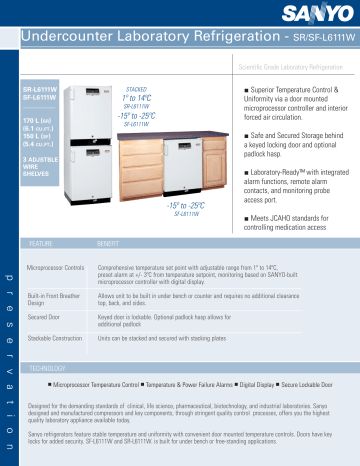 Sanyo SR/SF-L6111W Specification Sheet | Manualzz