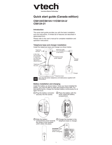 VTech CS6124 Quick Start Manual | Manualzz