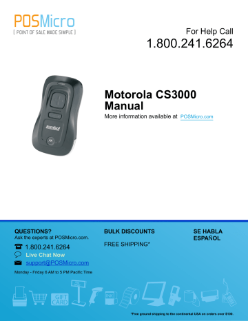 Motorola Symbol CS3000 Series, Symbol CS3070 Manual | Manualzz