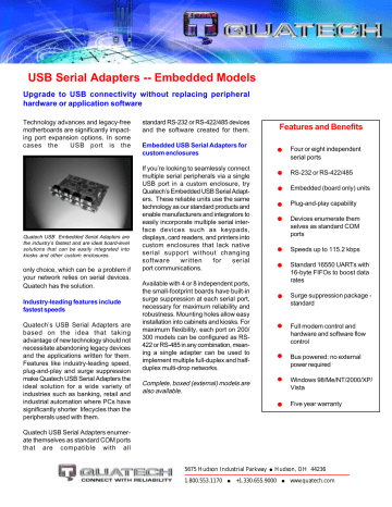 Quatech ESU-100-EMB Specifications | Manualzz