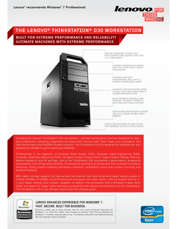 Lenovo ThinkStation D30 Specifications | Manualzz