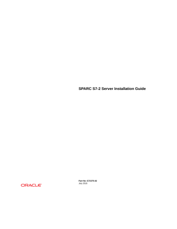 Oracle Netra SPARC S7-2 Installation Manual | Manualzz