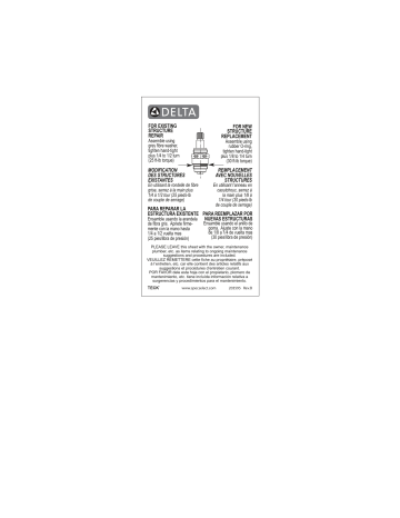 Delta Faucet 063102A Structure Kit Installation manual | Manualzz