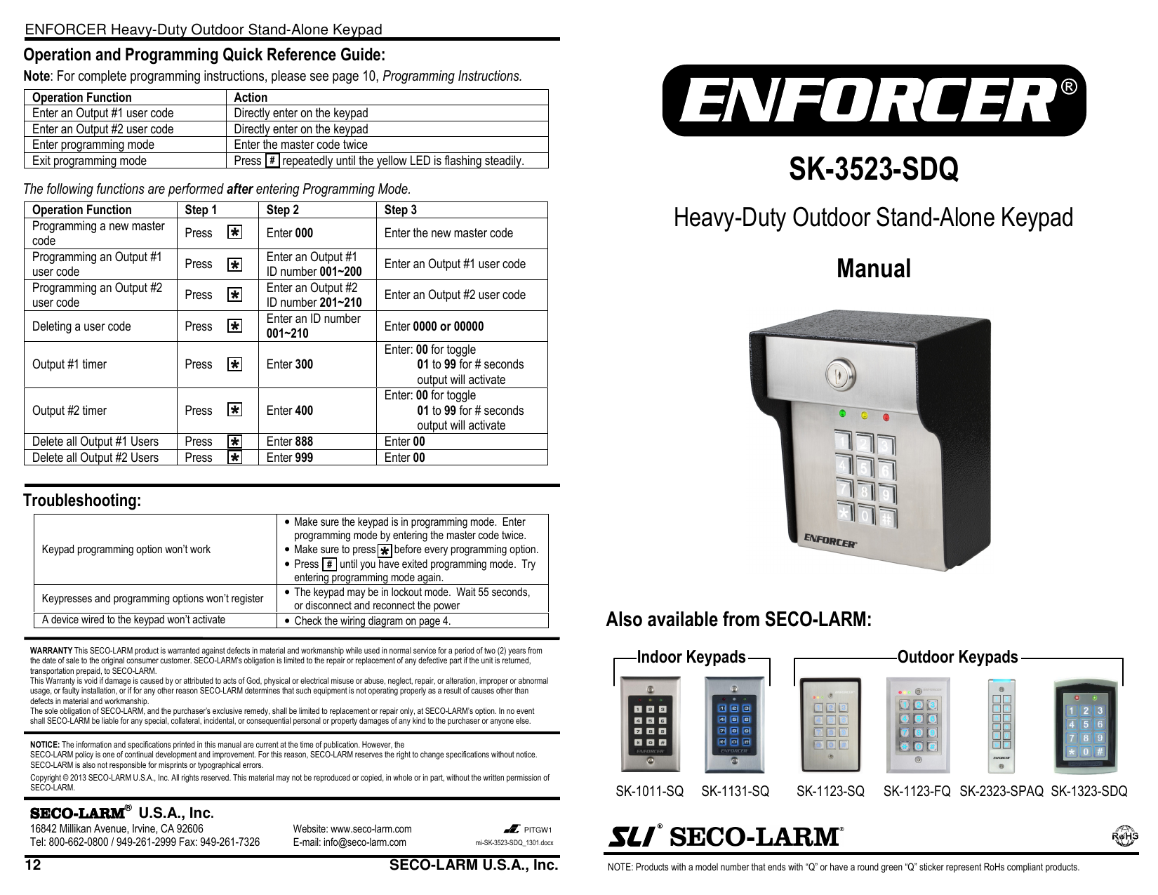 Enforcer Keypad Wiring Diagram - Wiring Diagram