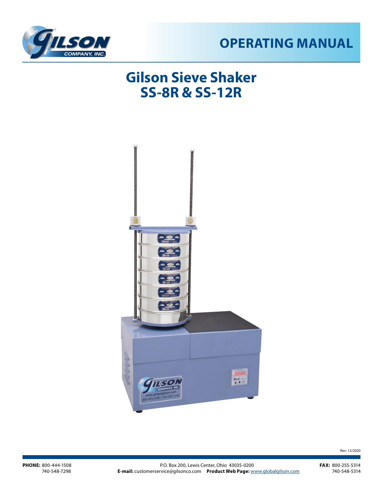 Gilson Tapping Sieve Shaker Manual | Manualzz