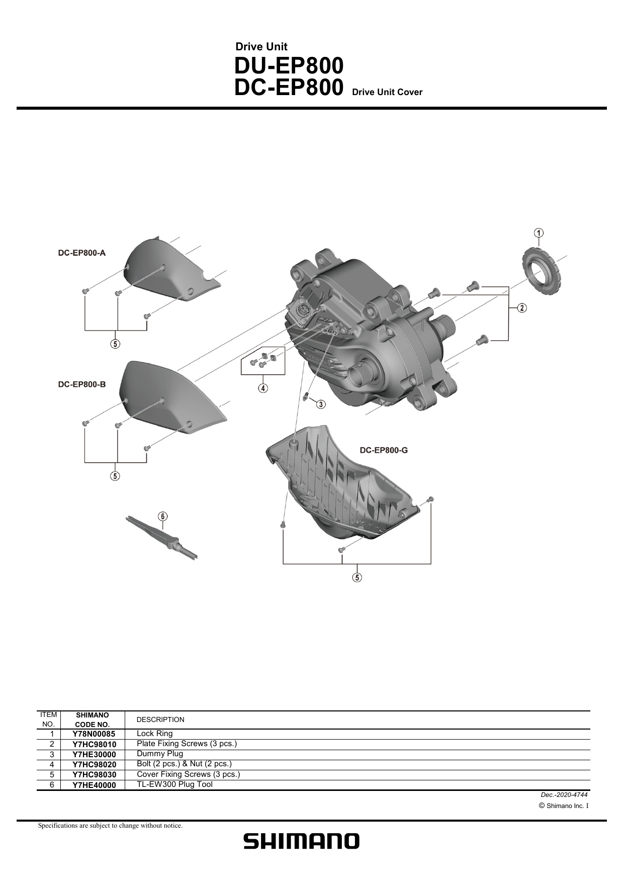 Shimano DU-EP800, DC-EP800 User manual | Manualzz