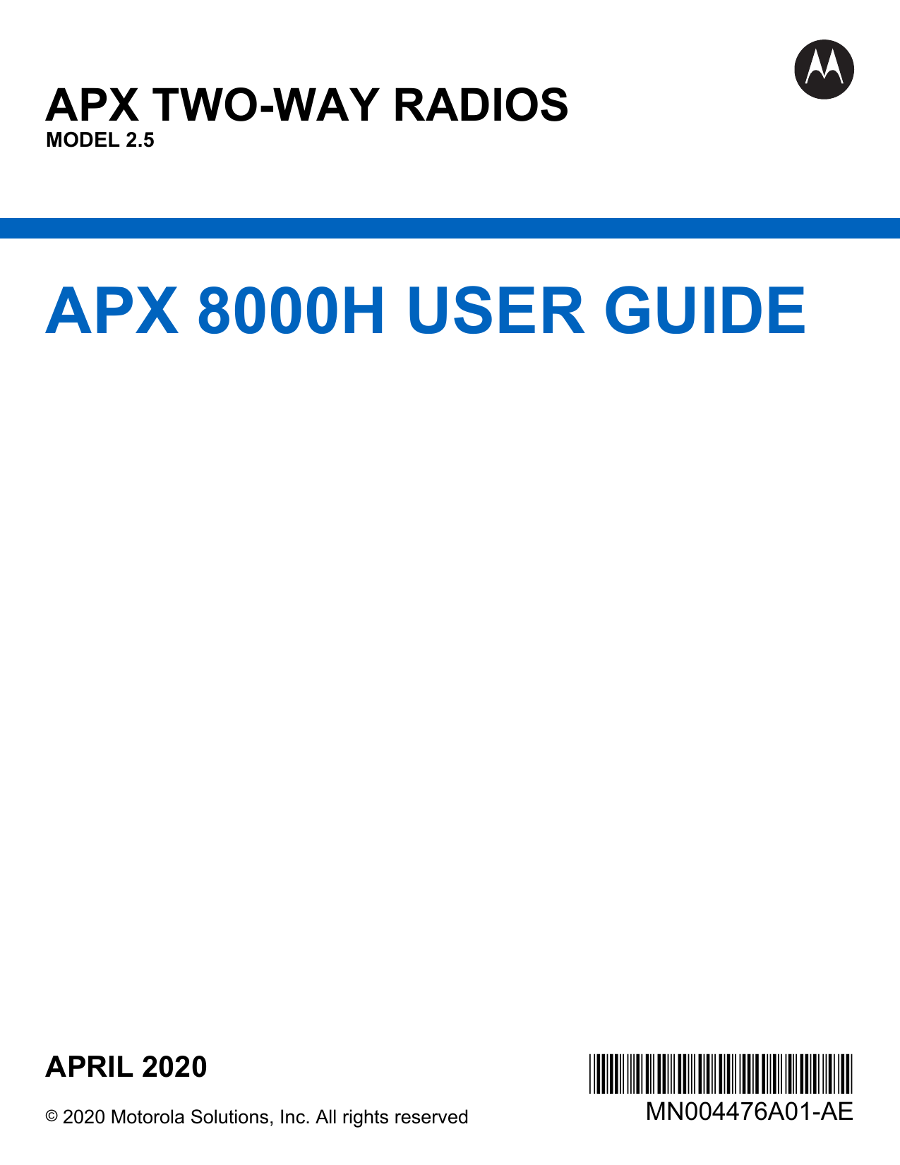 Motorola APX 6000 3, APX 6000Li 3, APX 8000H User Manual | Manualzz