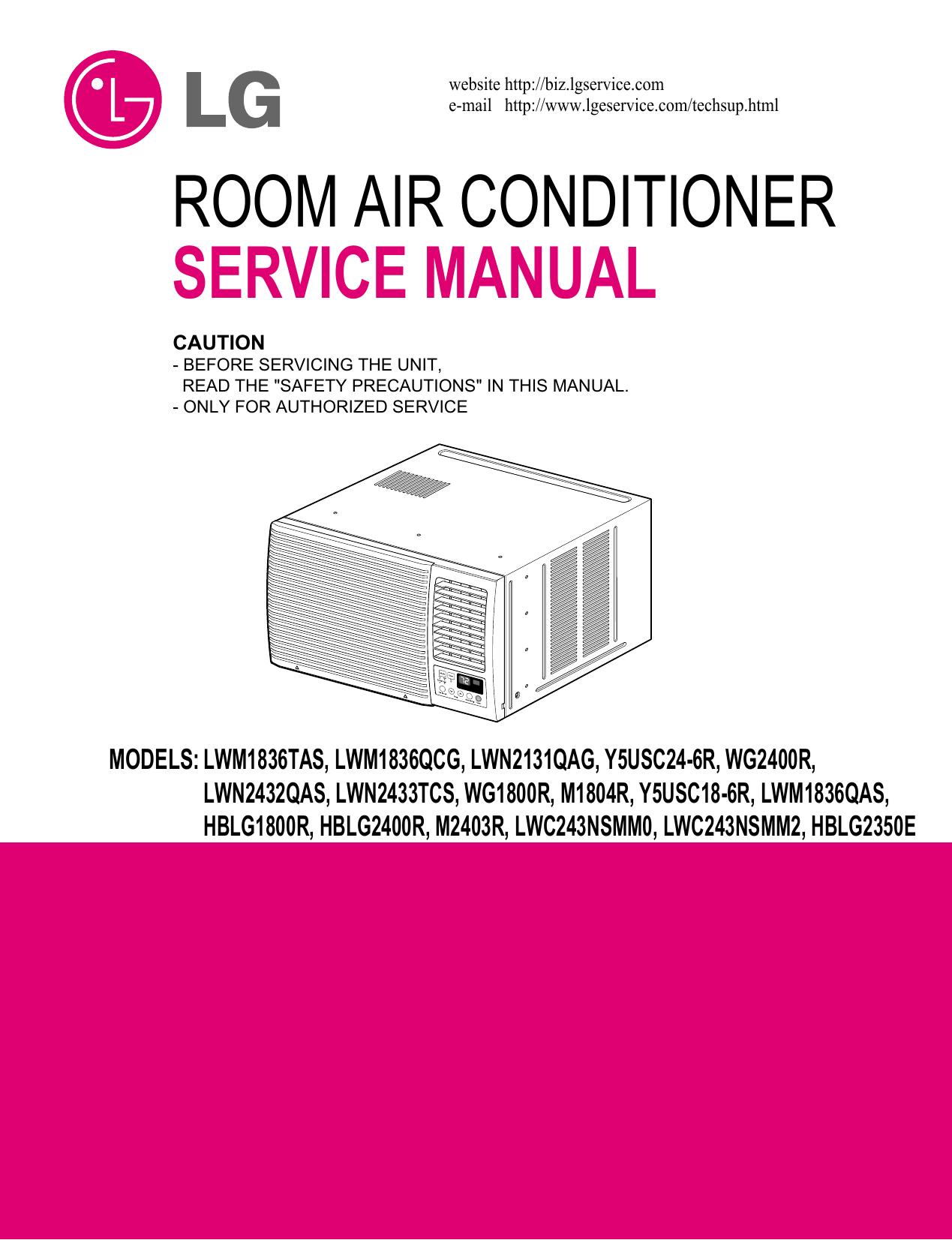 Lg LWC243NSMMO Air Conditioner Owner's Manual | Manualzz