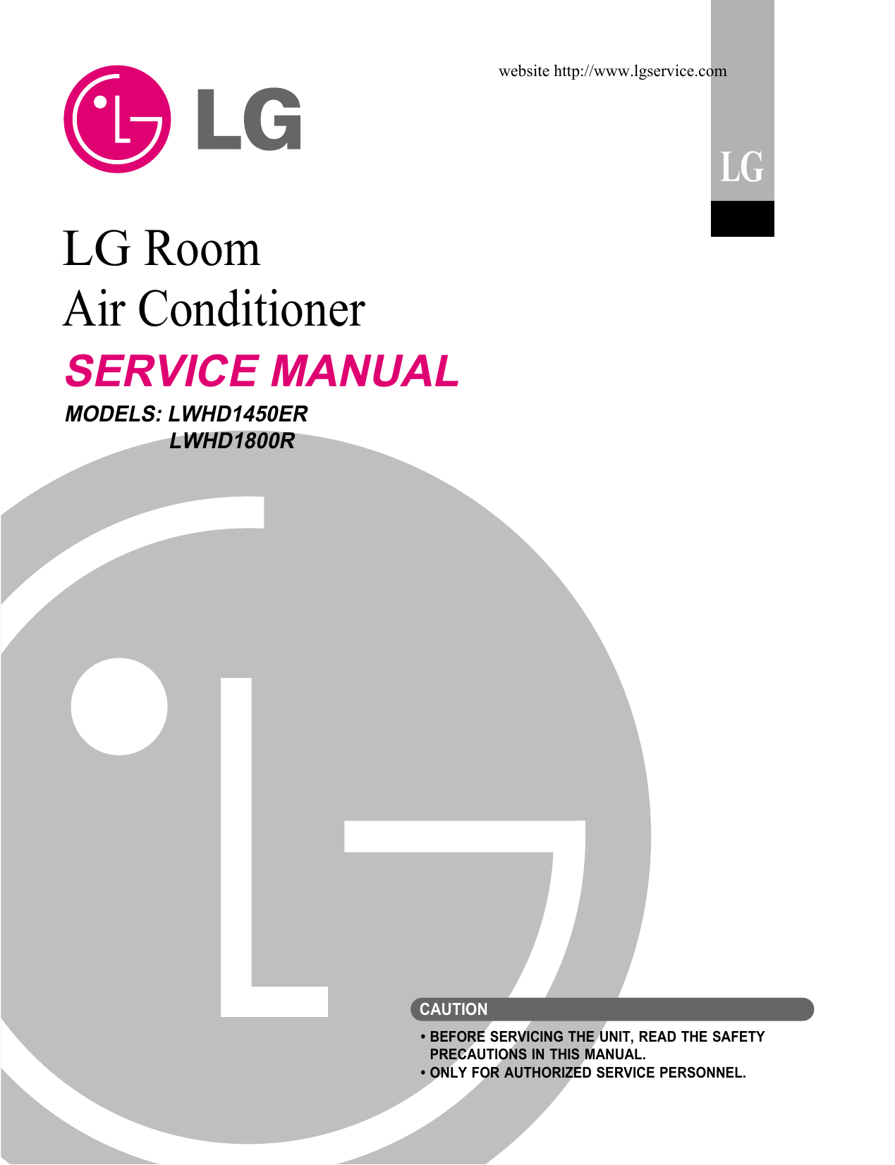 Lg LWHD1800R Air Conditioner Owner's Manual | Manualzz