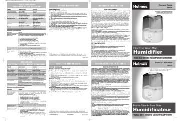 Holmes HM5125 Humidifier Owner's Manual | Manualzz