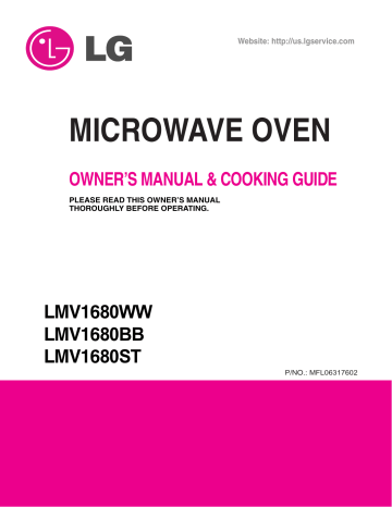 Lg LMV1680ST Microwave Owner's Manual | Manualzz