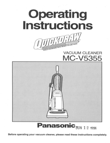 Panasonic MC-V5355 Vacuum Cleaner Owner's Manual | Manualzz