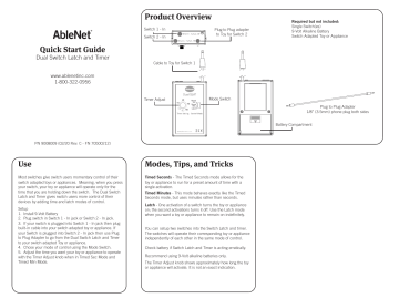 AbleNet Dual Switch Latch & Timer Schnellstartanleitung | Manualzz