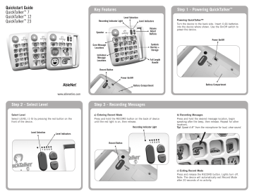 AbleNet QuickTalker 12 Schnellstartanleitung | Manualzz