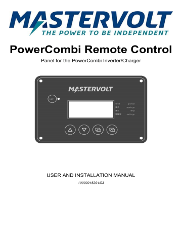 Mastervolt PowerCombi Remote Control User manual | Manualzz