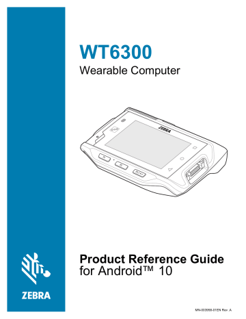 Zebra WT6300 Product Reference Guide | Manualzz
