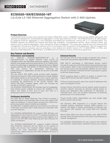 Edge-Core ECS5520-18X L2 Switch Datasheet | Manualzz