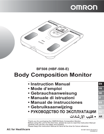Omron Healthcare HBF-508-E BF508 Digital Scale Manual de usuario | Manualzz