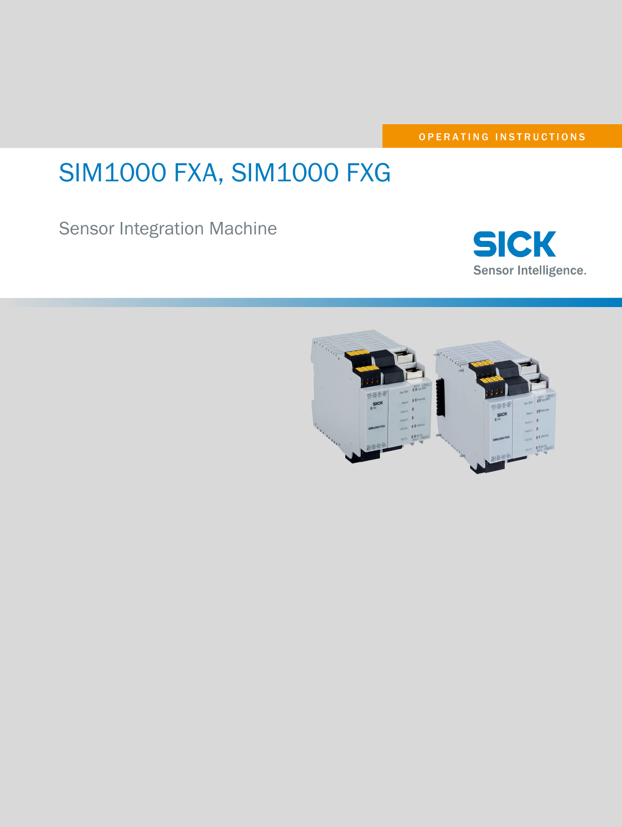 Sick SIM1000 FXA, SIM1000 FXG Sensor Integration Machine Operating ...