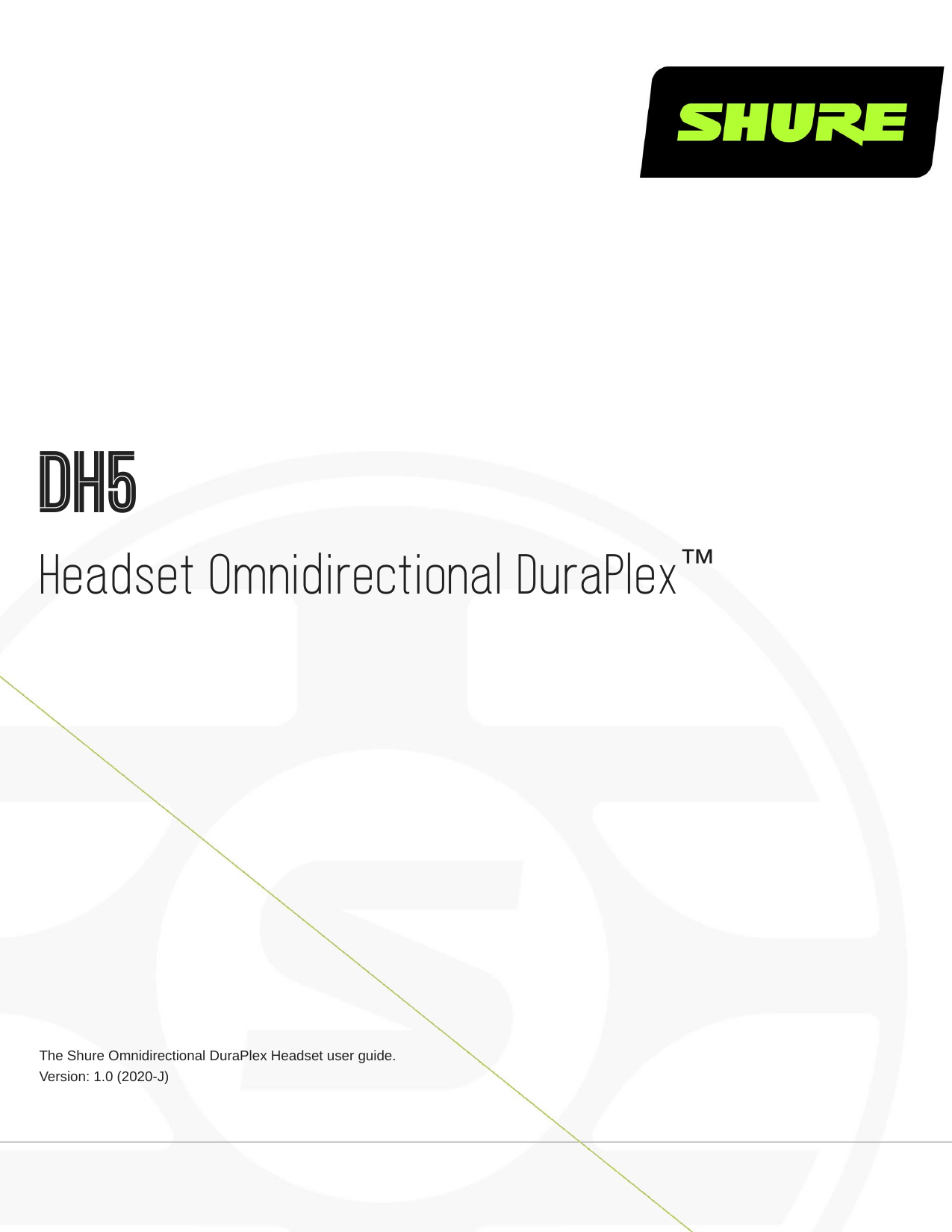 Shure DH5 DuraPlex™ Omnidirectional Headset Panduan pengguna | Manualzz