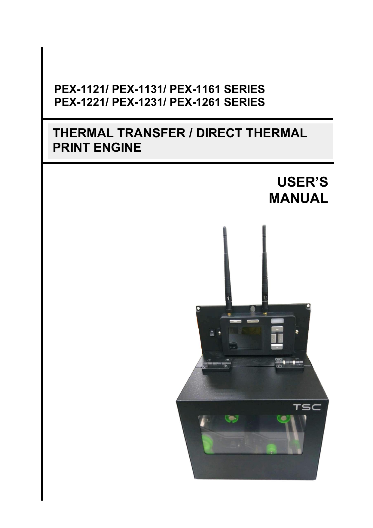 TSC PEX-1001 Series User's manual | Manualzz
