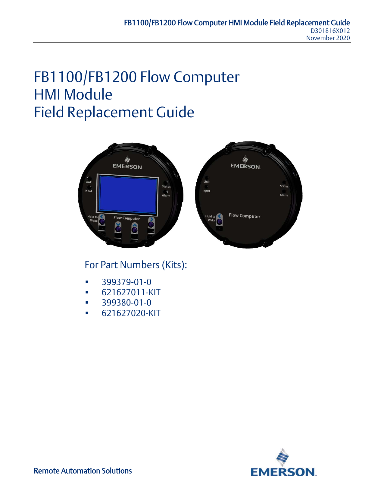 Remote Automation Solutions FB1100/FB1200 Flow Computer HMI Module ...