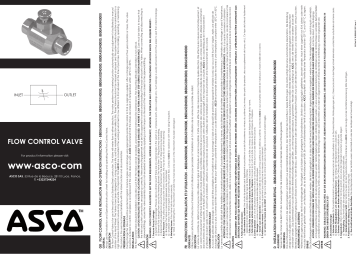 Asco Series 800 Flow Control Valve Installationsanleitung | Manualzz