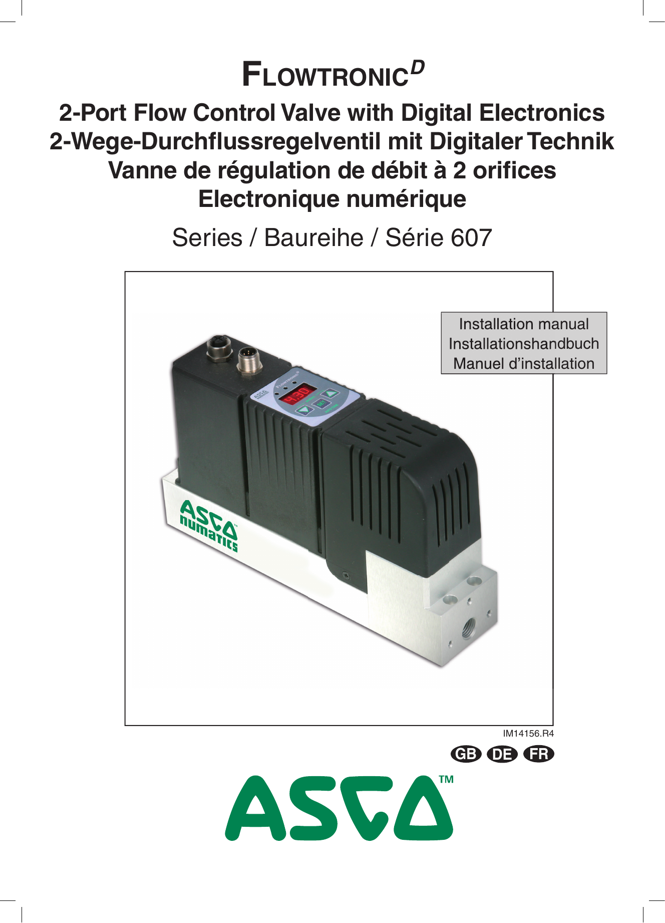 ASCO Series 607 Flowtronic Flow Control Valve Installation Manual ...